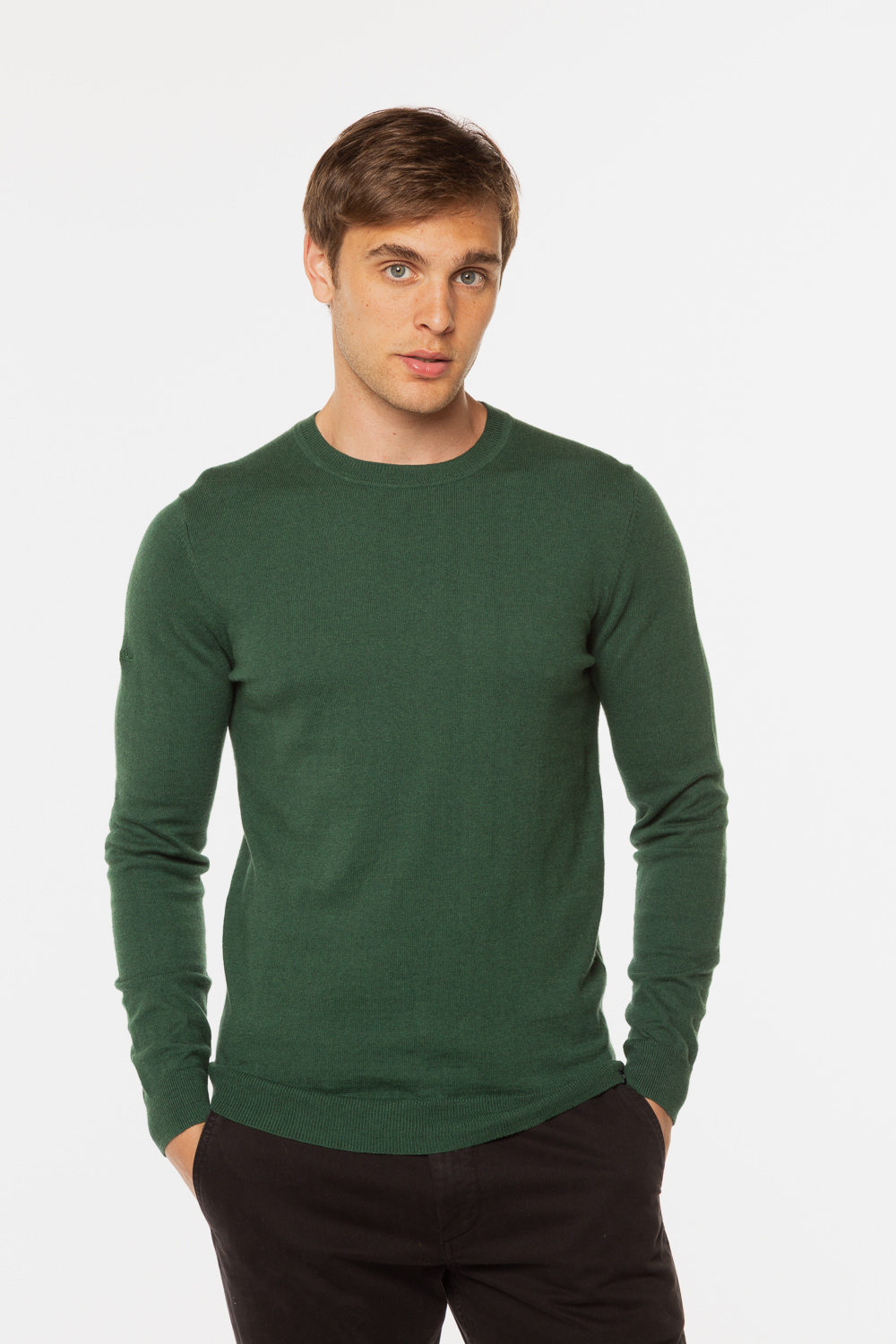 Πουλόβερ 'Vintage Emb Cotton/Cash Crew' SUPERDRY - ΠΡΑΣΙΝΟ | Bloobox